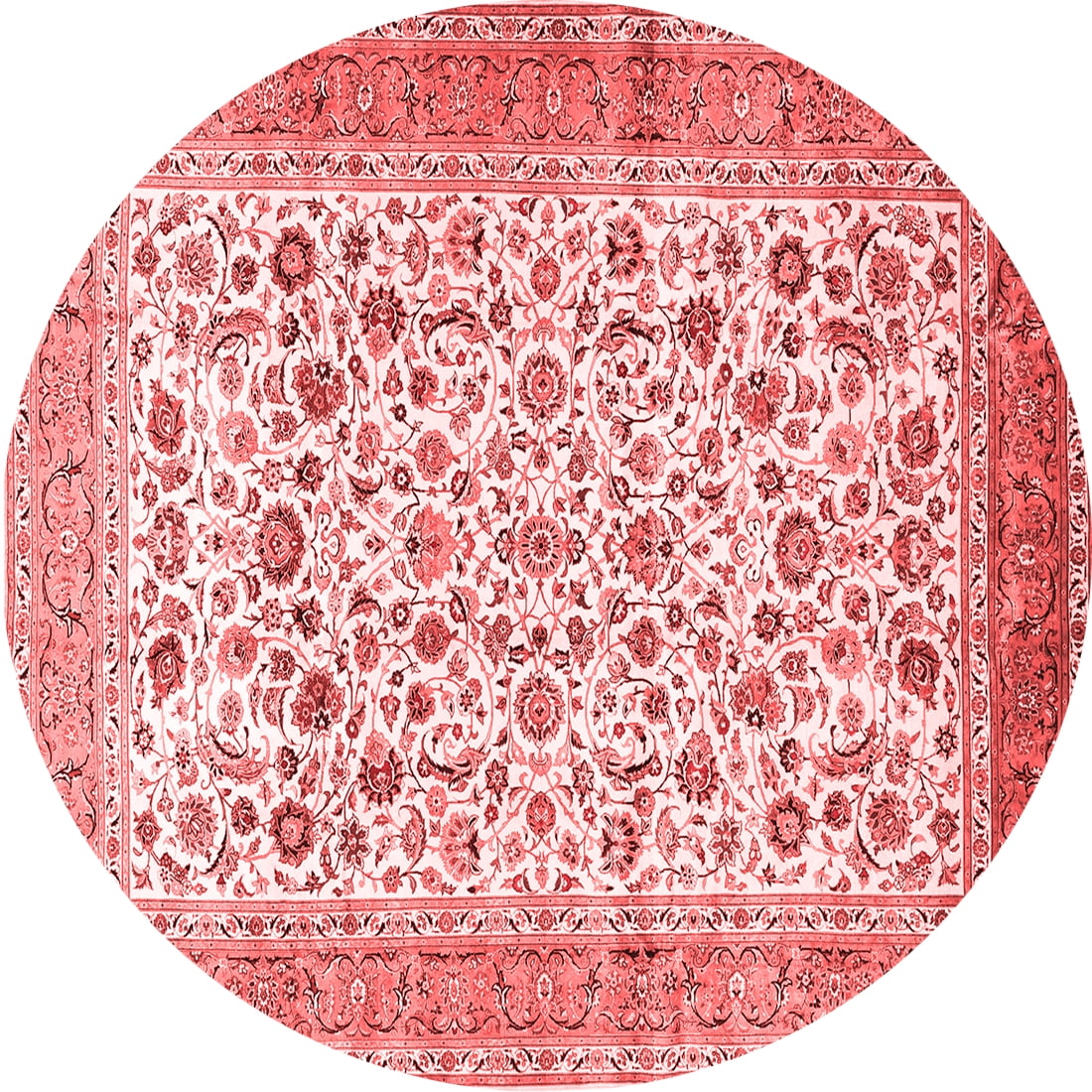 Ahgly Company Indoor Round Persian Red Traditional Area Rugs, 5' Round ...