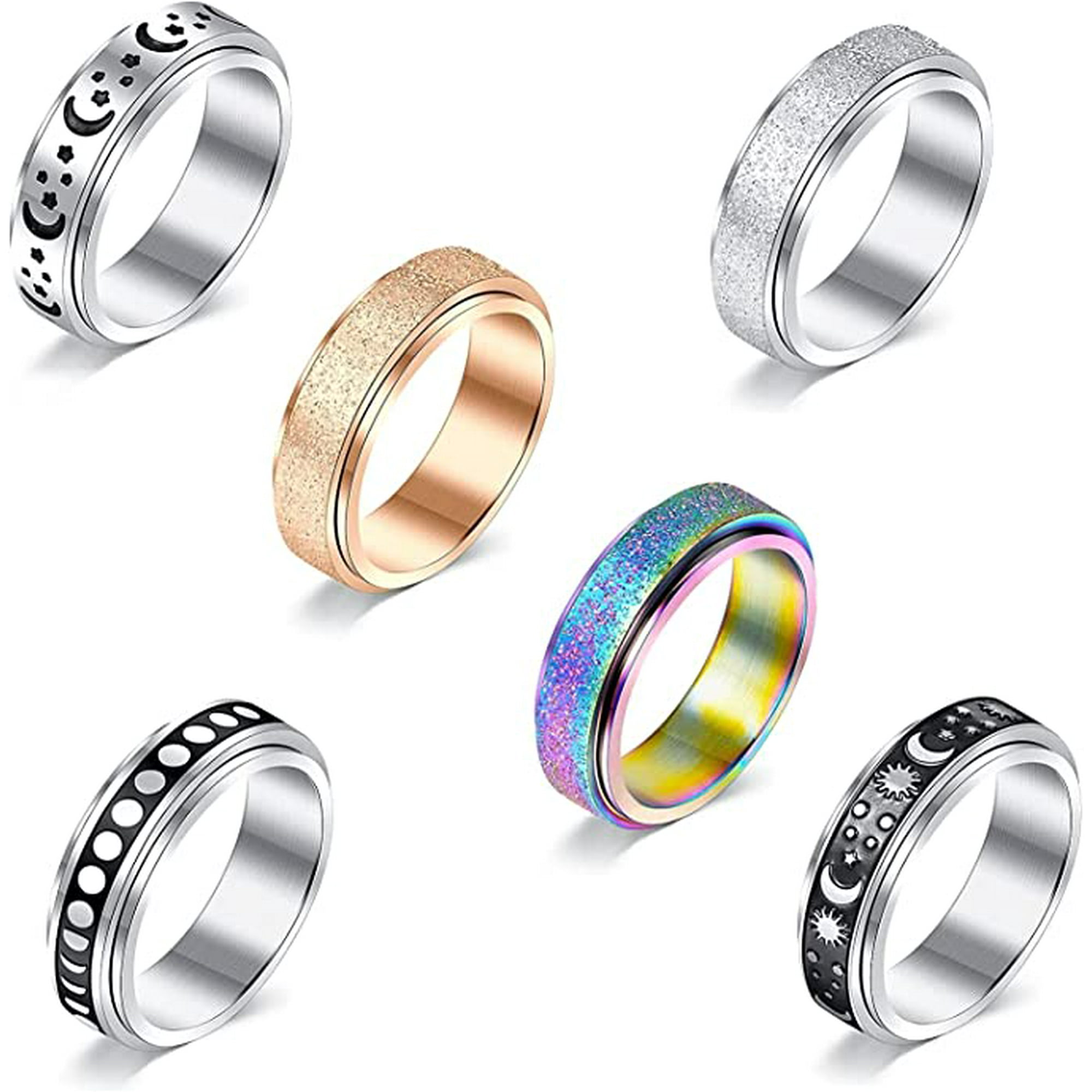 Click here for Qualitchoice 6pcs Women Ring Anti Stress Rotatable... prices