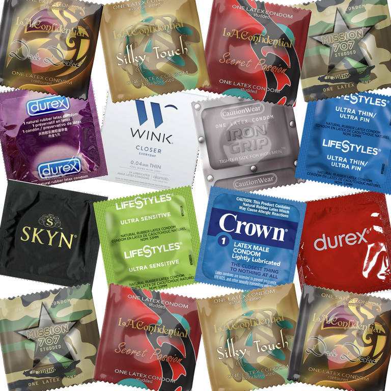 NEW for 2023 World s Best Condom Sampler 30 condoms Vibrating Ring 2 Lubricant Samples