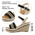 Shibever Summer Wedge Sandals For Women Ankle Strap Open Toe