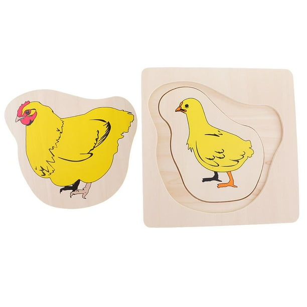 Montessori Educational Puzzle Jigsaw Toys - Growth Puzzles of Chicken ...