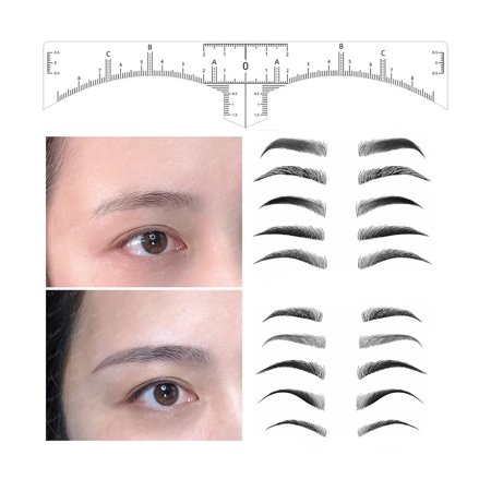 50 Pieces Single-use Eyebrow Ruler Sticker Position Measure Stencil ...