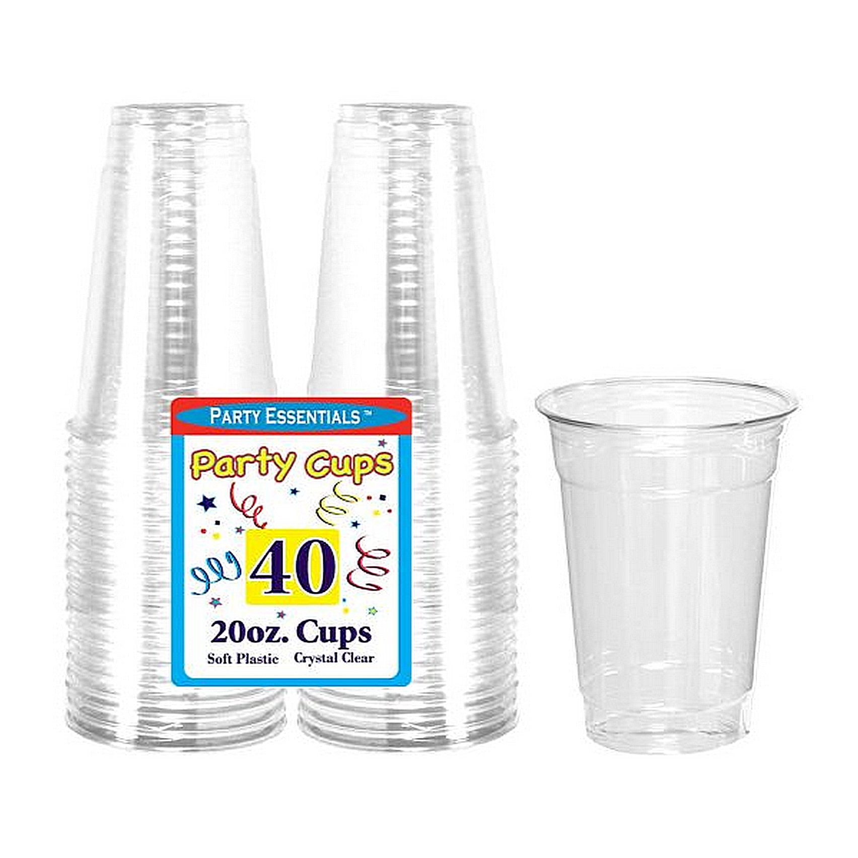 1 - Party Essentials 20 Oz. Soft Plastic Cups - Clear 40 Ct. - Walmart.com