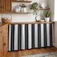 Black Striped Cabinet Curtains 28" W x 51" L Vertical Stripe Modern ...