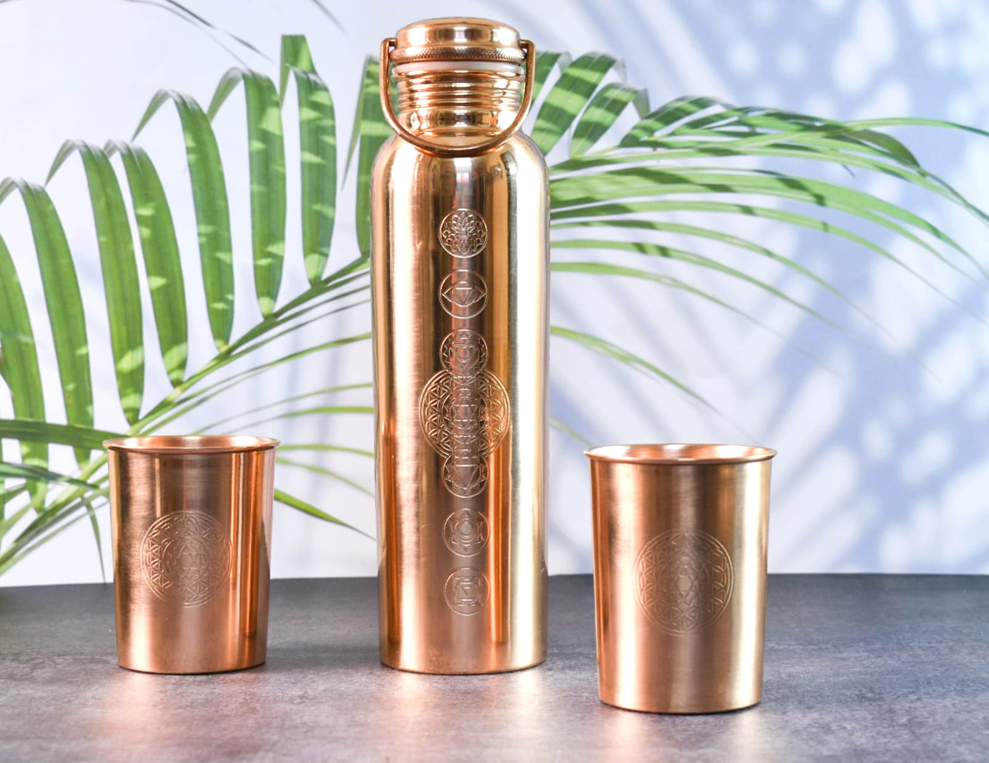 India House-100% Pure Seven Chakra Copper Bottle With Heart Chakra ...