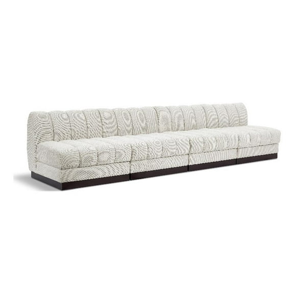 Pemberly Row Modern / Contemporary Standard Cream Velvet Modular Sofa ...