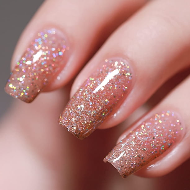 FZANEST Gel Nail Polish Led UV Gel Polish Holographic Color Sparkle ...