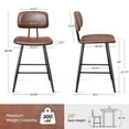 26in Kitchen Bar Stools Set of 5, Ergonomic Backrest and Thick Faux ...