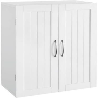 2-Door Wall-Mounted Metal Storage Cabinet with Tempered Glass Doors ...
