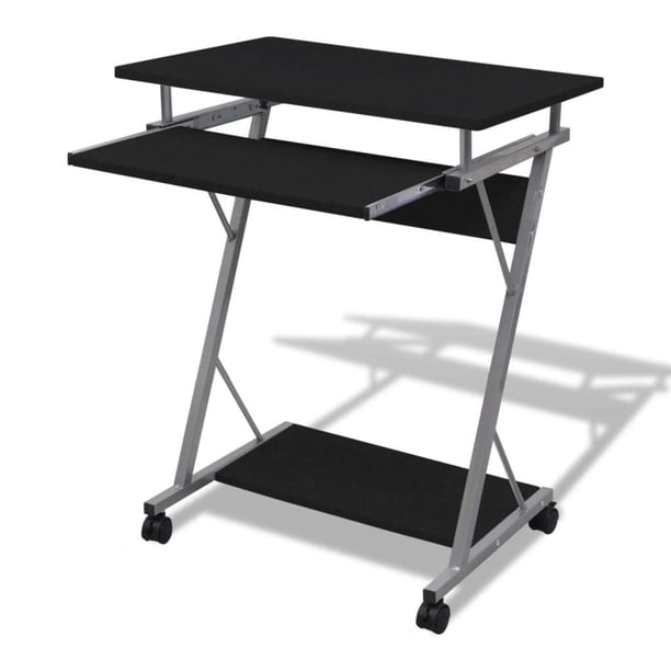 vidaXL Compact Computer Desk with Pull-out Keyboard Tray White/Brown ...