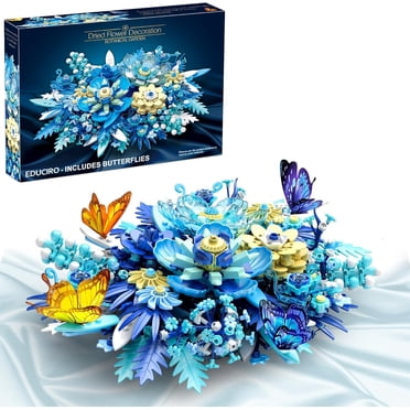 GZBrick Blue Orchid Flowers Building Set Home Decor for Adults Girls ...