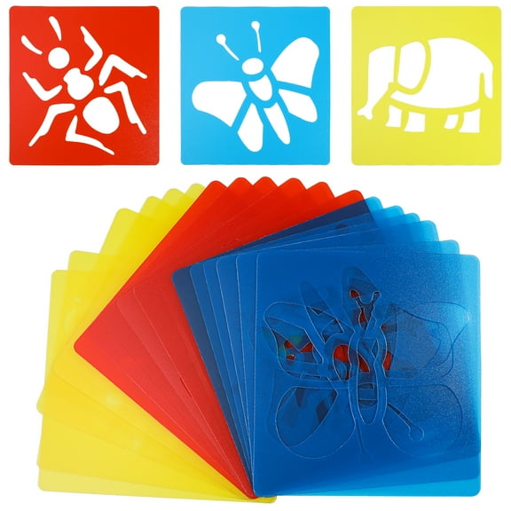 50pcs Kids Drawing Stencils Chalk Stencils Wooden Educational DIY ...