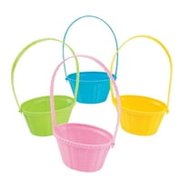 Fun Express 12 Pieces 5 Inch Small Square Easter Baskets, Assorted ...