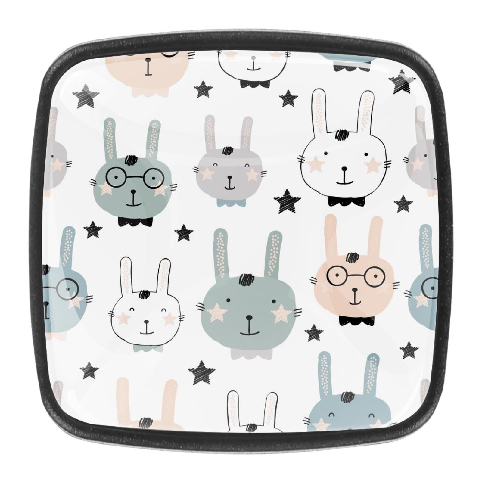 4 Pcs Square Cabinet Handle Cupboard Knob Drawer Pulls Handle Animal ...