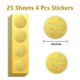 25 Sheet Plastic Self Adhesive Gold Foil Embossed Stickers Medal ...