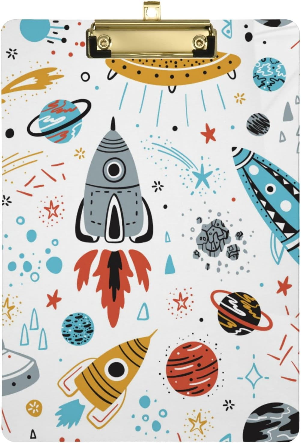 ZHANZZK Space Rockets Clipboard Hardboard Wood Nursing Clip Board and ...