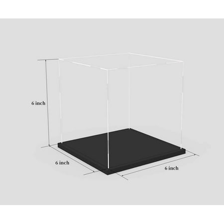 Acrylic Display Case with Black Velvet Base, 6 Inch Cube Acrylic Box ...