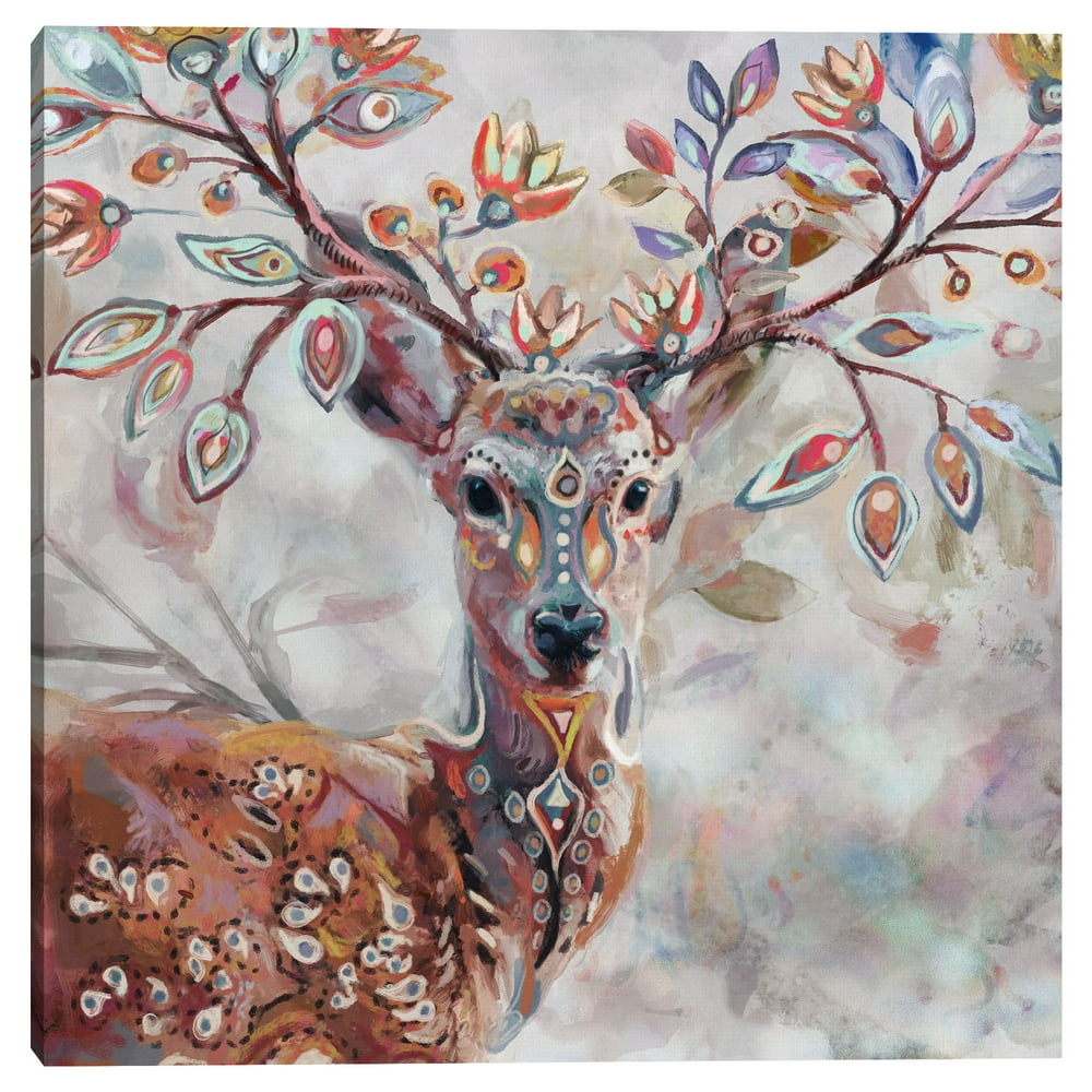 Boho Deer by Studio Arts Canvas Art Print - Walmart.com - Walmart.com
