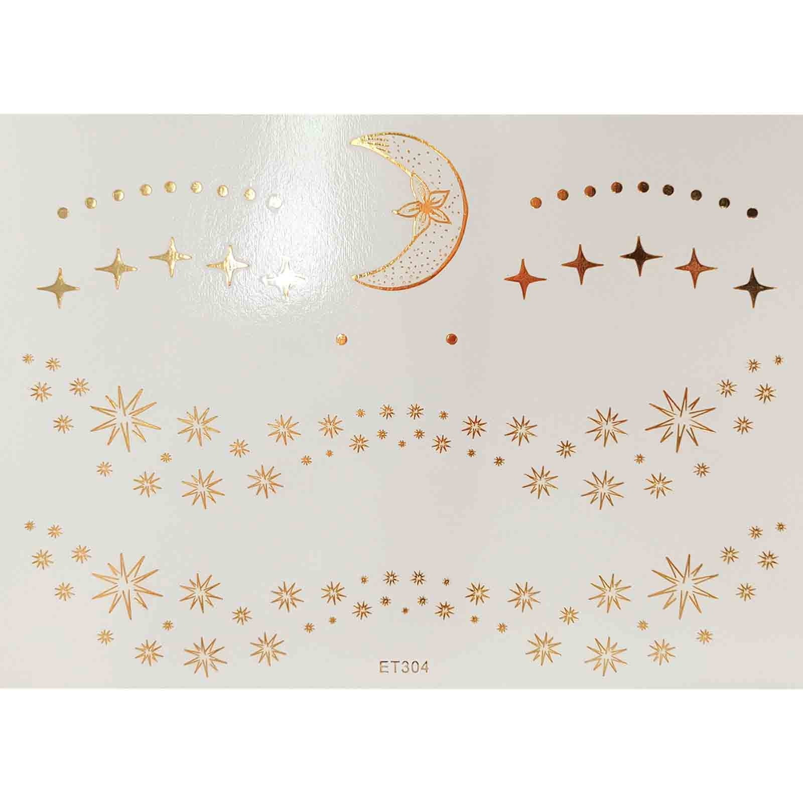 Qepwscx Hot Stamping Face Stickers Beauty Star Moon Face Makeup Metal ...