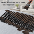 Bronze 26-Piece Professional Art Brush Set, Synthetic Nylon Paint ...