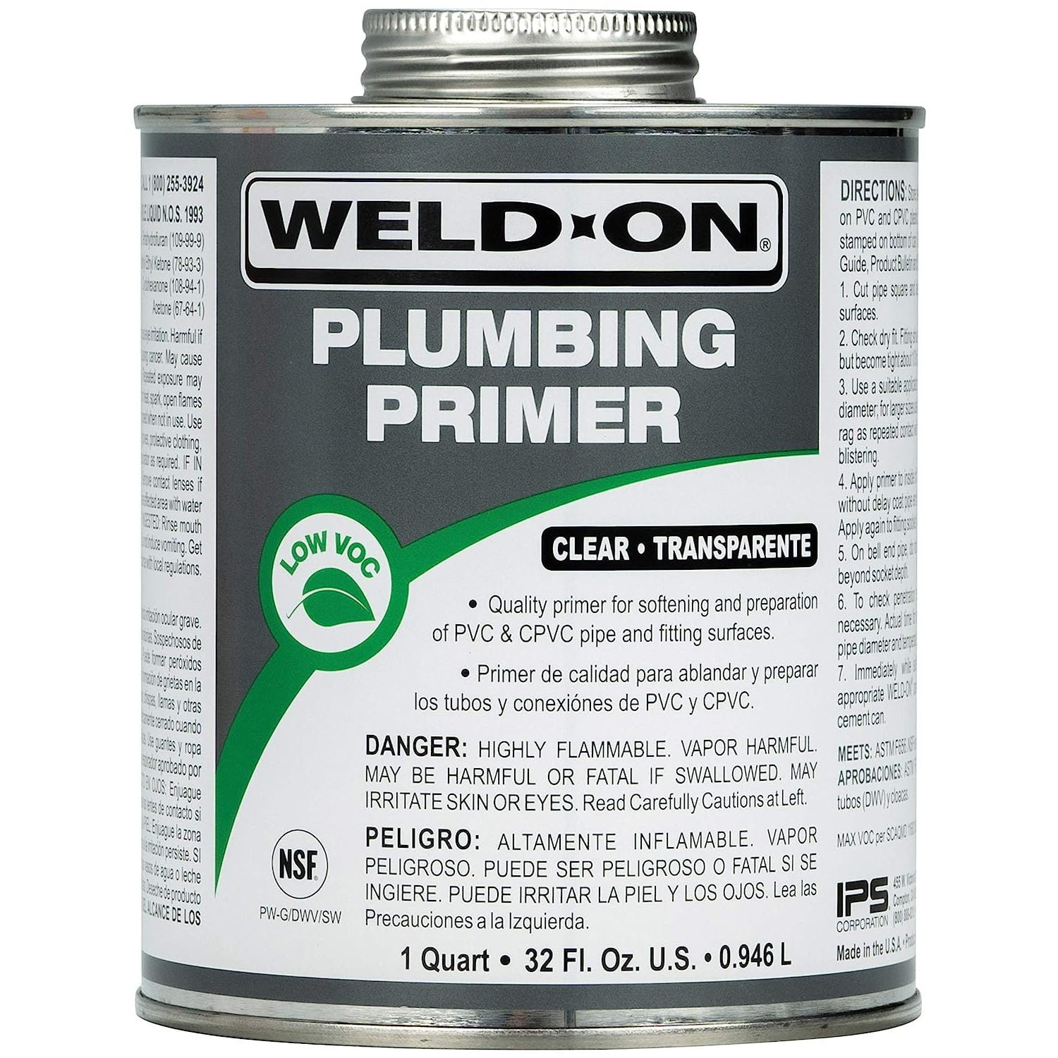 Bilot 14030 Plumbing PVC/CPVC Primer - Fast Acting and Low VOC, Clear ...