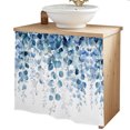 Blue Eucalyptus Leaves Cabinet Curtains 35"W x 35"L, Summer Botanical ...