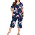 Cueply Women Plus Size Pajamas Set Short Sleeve Pjs Sleepwear ...