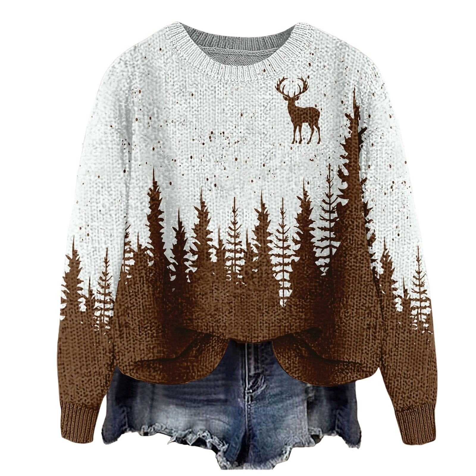 Click here for Zhanying Ugly Sweaters For Women Jacquard Blue Hol... prices