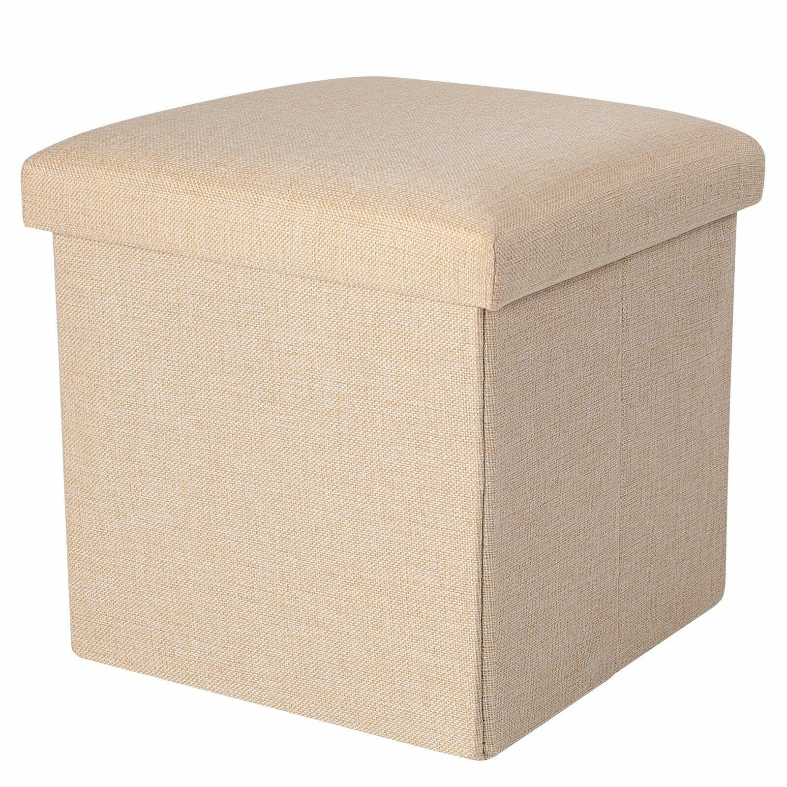 11.8" Folding Storage Ottoman Cube Storage Toy Box Foot Rest Stool Seat ...