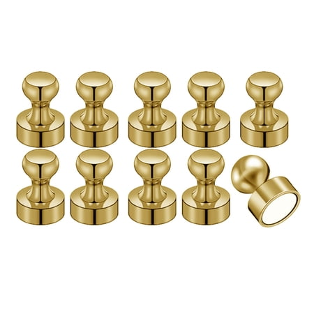 10 Pieces Push Pins Compact Portable Multipurpose Small Fridge s Golden ...