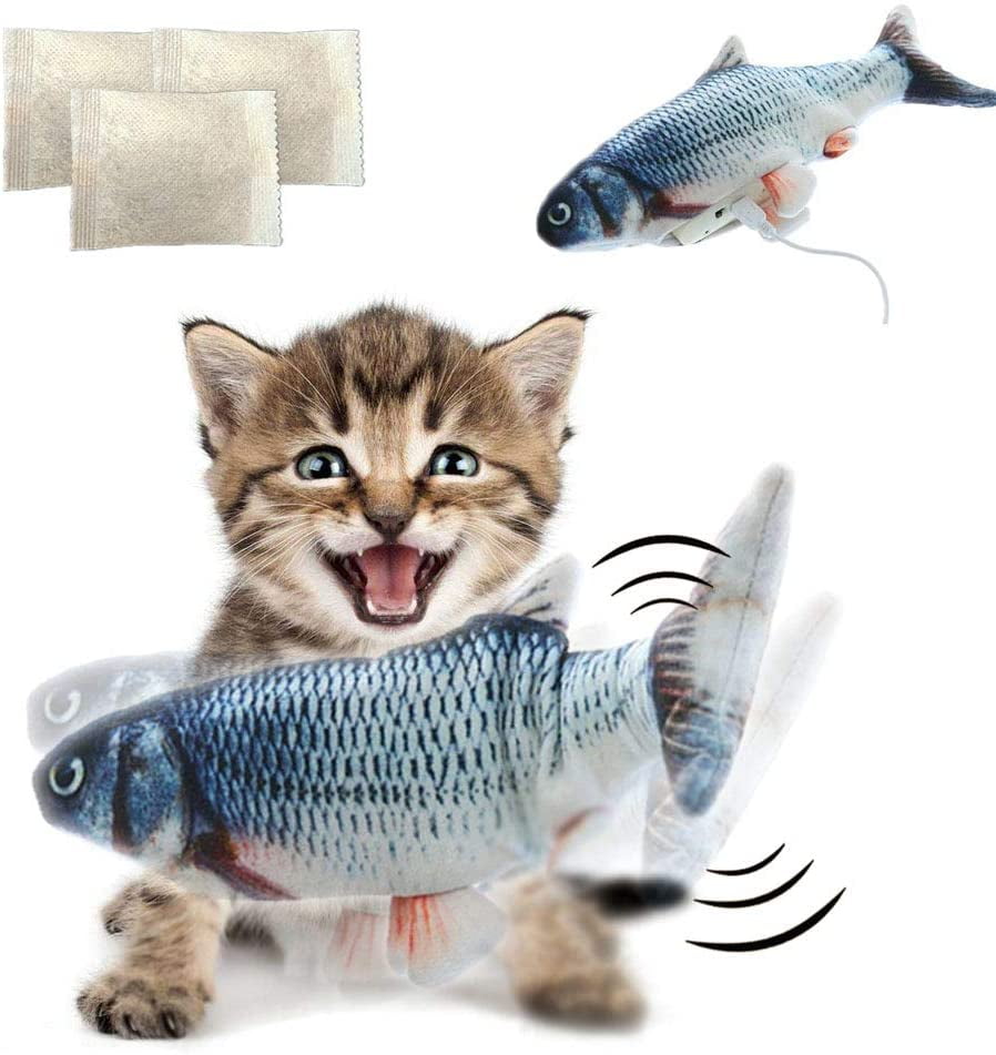 【2021 NEW】Realistic Fish Catnip Kicker Cat Interactive Play Toys, 5 ...