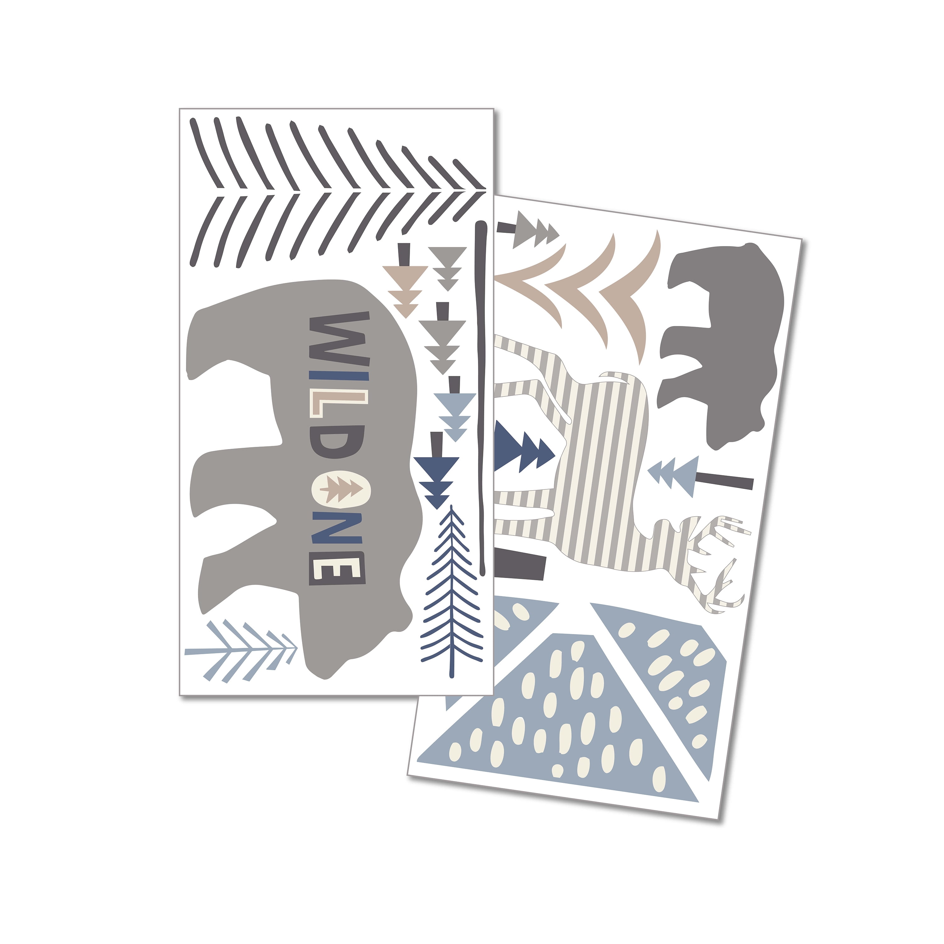 Levtex Baby - Logan Resuable Wall Decal - Bears, Deer, Trees - Grey ...