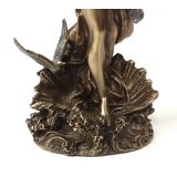 11" Aphrodite with Doves Standing on Sea Shell Statue, Bronze Color ...