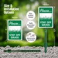 10 x 7 inch “Please Stay Off Grass” Yard Sign and Stake Kit, 40 mil ...