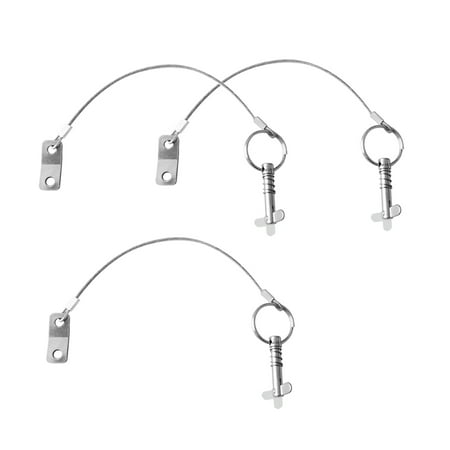 3 Pack Stainless Steel Spring Loaded Quick Release Pins 1/4" w/ Lanyard ...