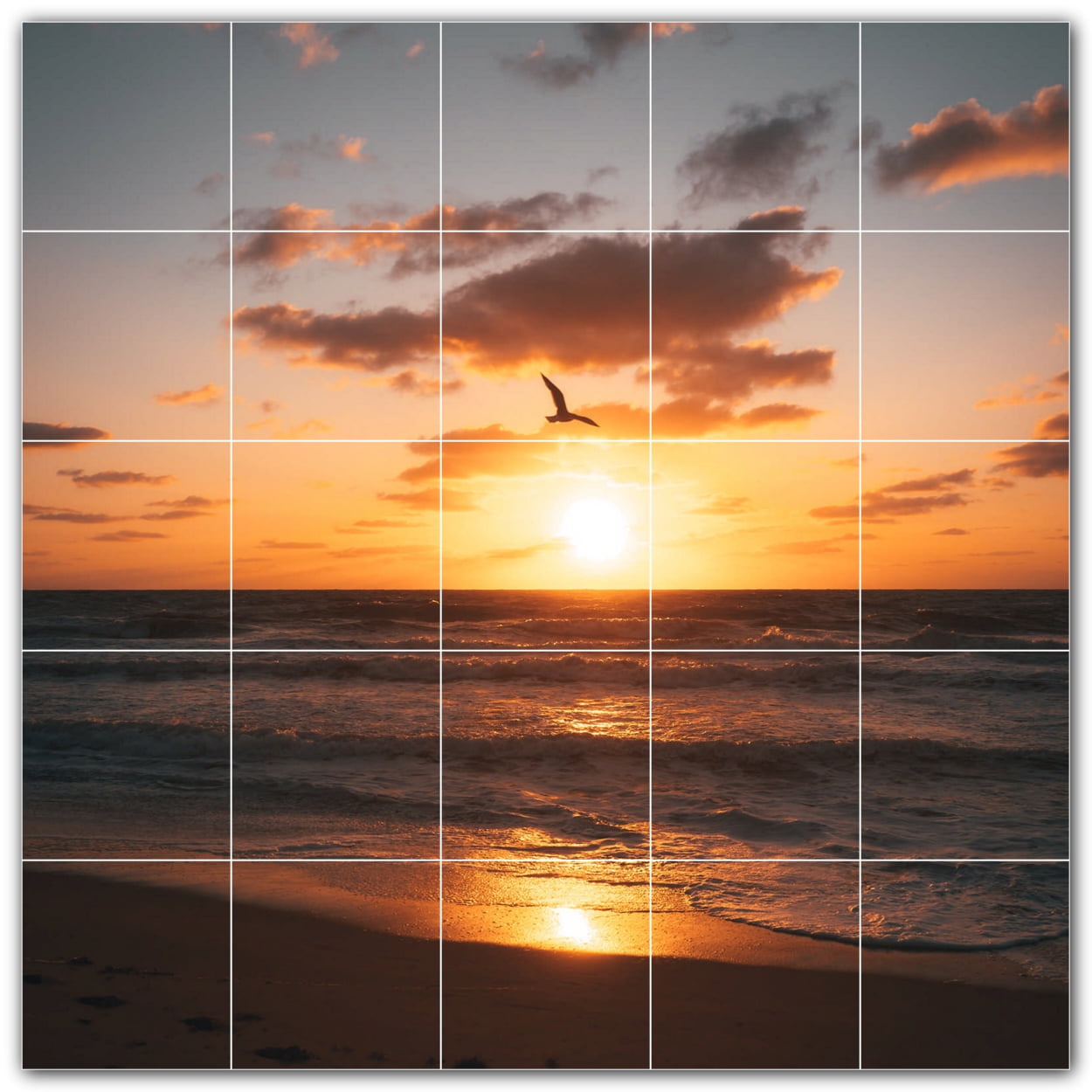 Picture-Tiles.com: Sunset Ceramic Tile Wall Mural WAL500975-55L. 40"W x ...