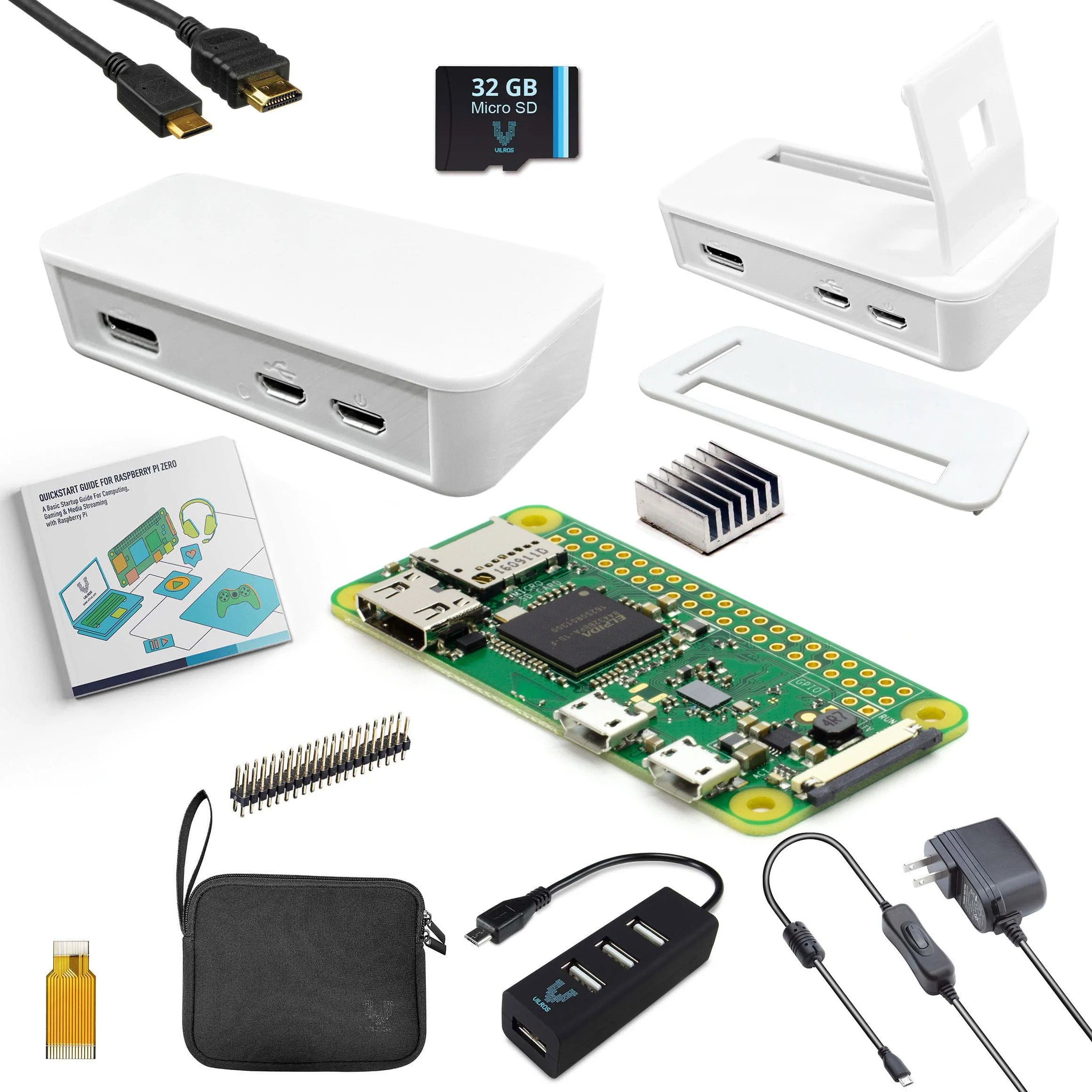 Vilros Raspberry Pi Zero W Complete Starter Kit With Non Soldered ...
