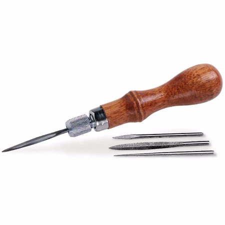 Professional Leather Craftool 4in1 Awl Blades Set Leather Lacing Chisel ...