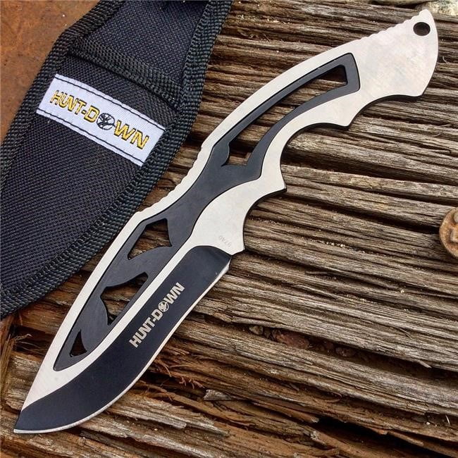 Hunt-Down 8" Skeletonized Tang Tactical Survival Trim Knife - Walmart ...