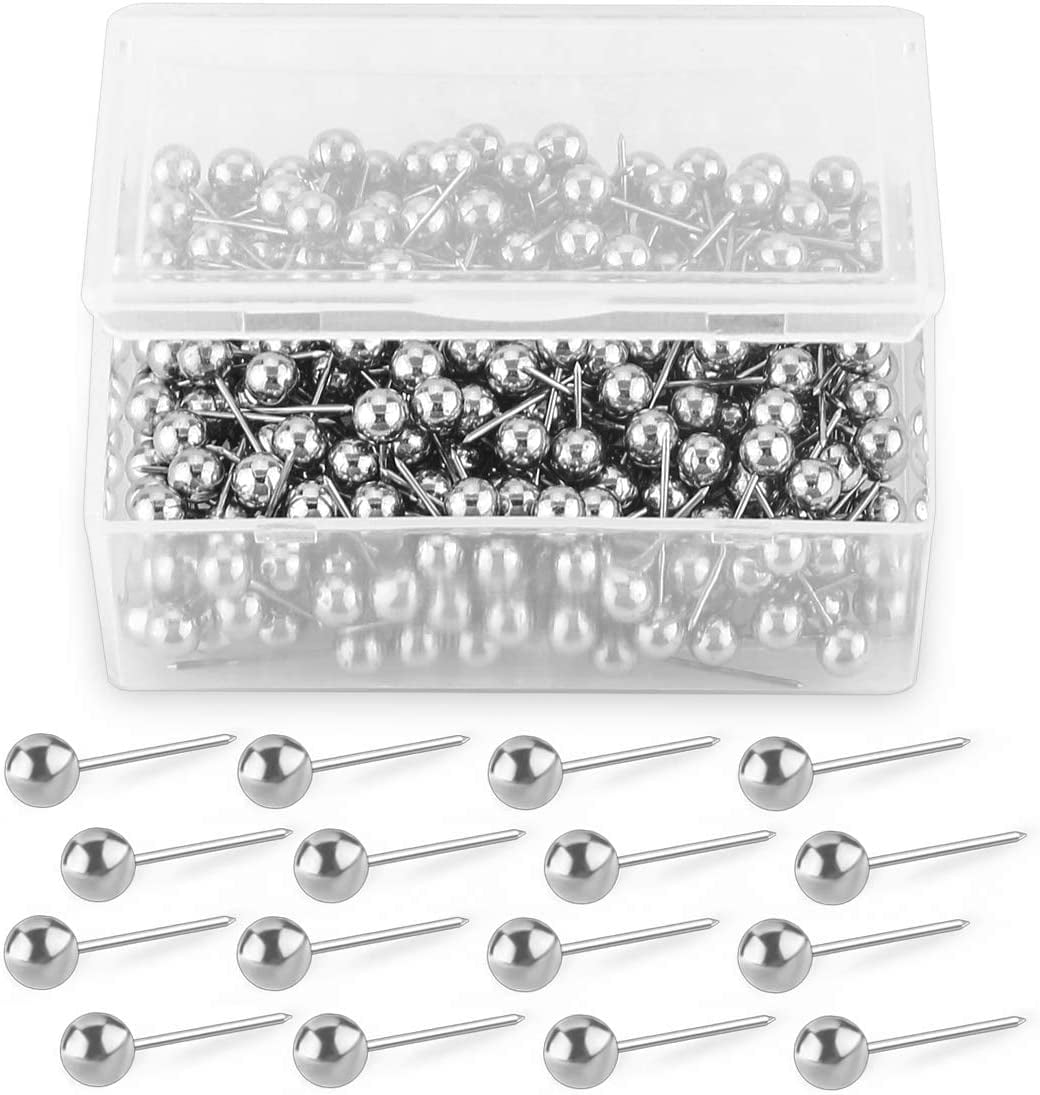 Push Pins Map Tacks 1/8-Inch Retro Metallic Color Beads Head Marking ...