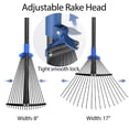 Adjustable Metal Leaf Rake Long Handle, Garden Rakes for Lawns Heavy ...