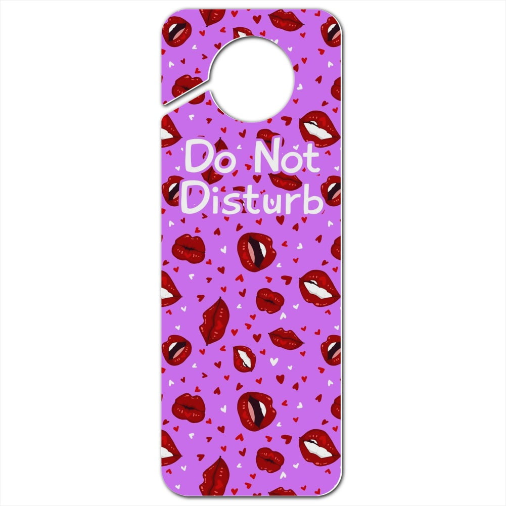 Luscious Red Lips Kiss Pattern Set Plastic Door Knob Hanger Sign ...