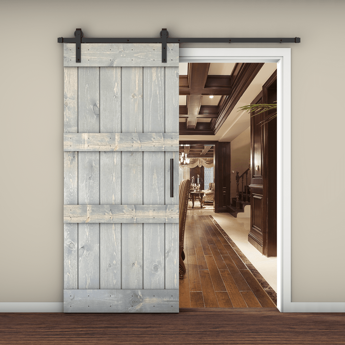 Essencaliy 36in x84in Solid Wood Barn Door, Made-in-USA Farmhouse ...