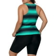 Womens Plus Size Two Piece Bathing Suits Color Block Racerback Tankini