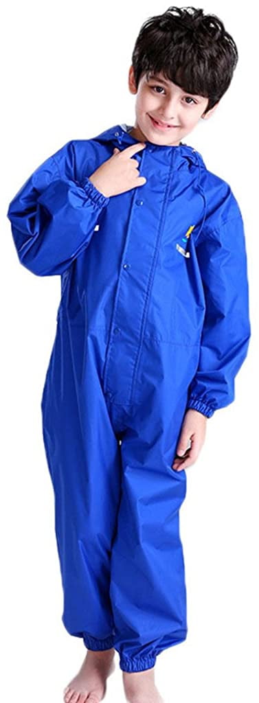 YOUI-GIFTS Kids Toddler Rain Suit Waterproof Coverall with Hood Baby One Piece Rainsuit Muddy ...