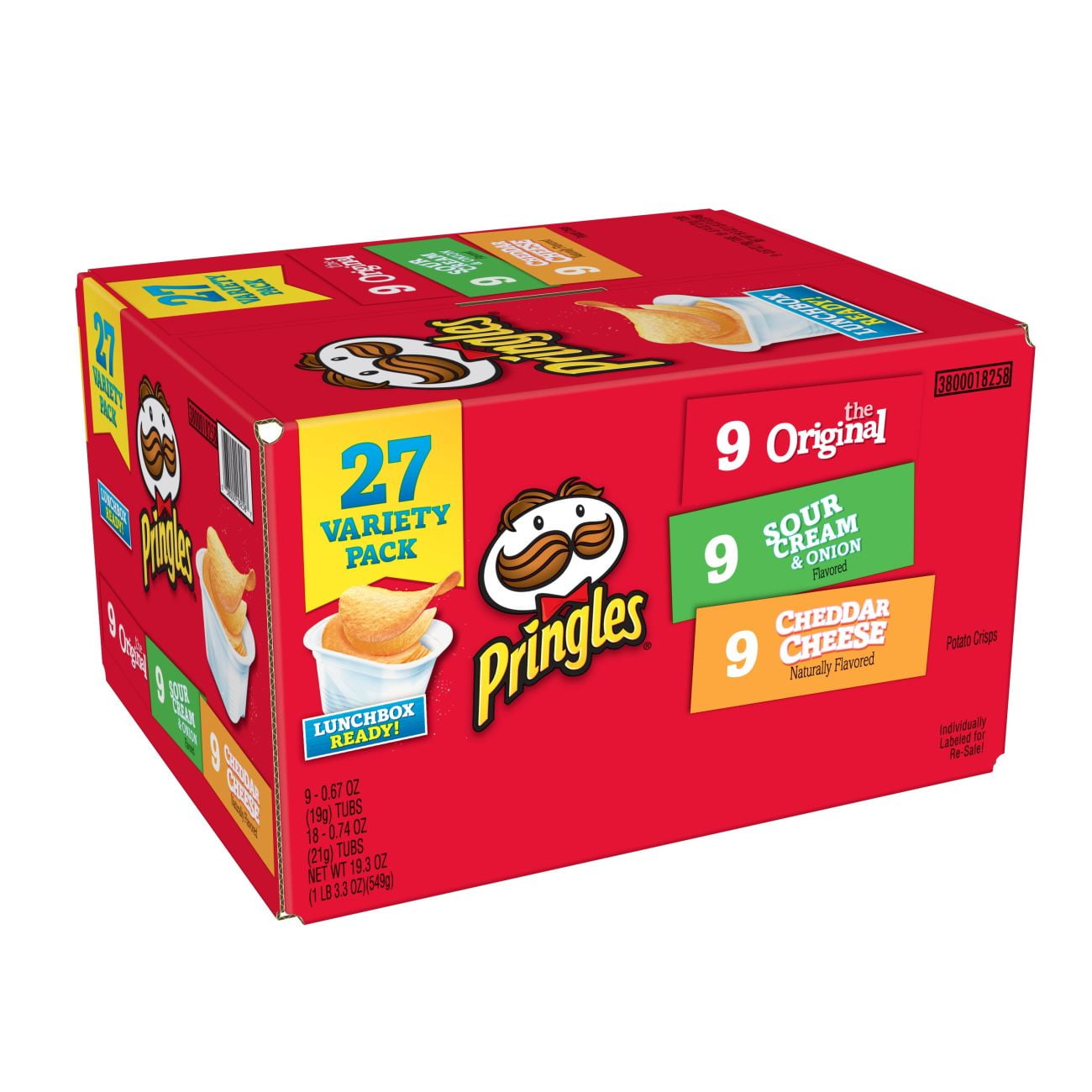 Pringles Snack Stacks Potato Crisps Chips Flavored Variety Pack 193 Oz 27 Ct