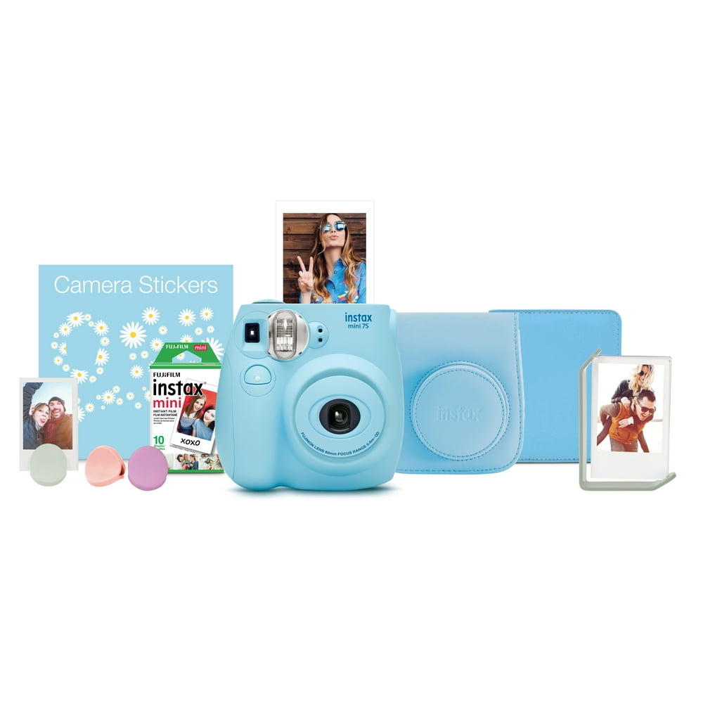 Fujifilm Instax Mini 7s Light Blue Bundle (includes Camera, Case, Film ...
