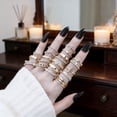 1 Set Fashionable Adjustable Rings Opening Jewelry Finger Rings Alloy ...