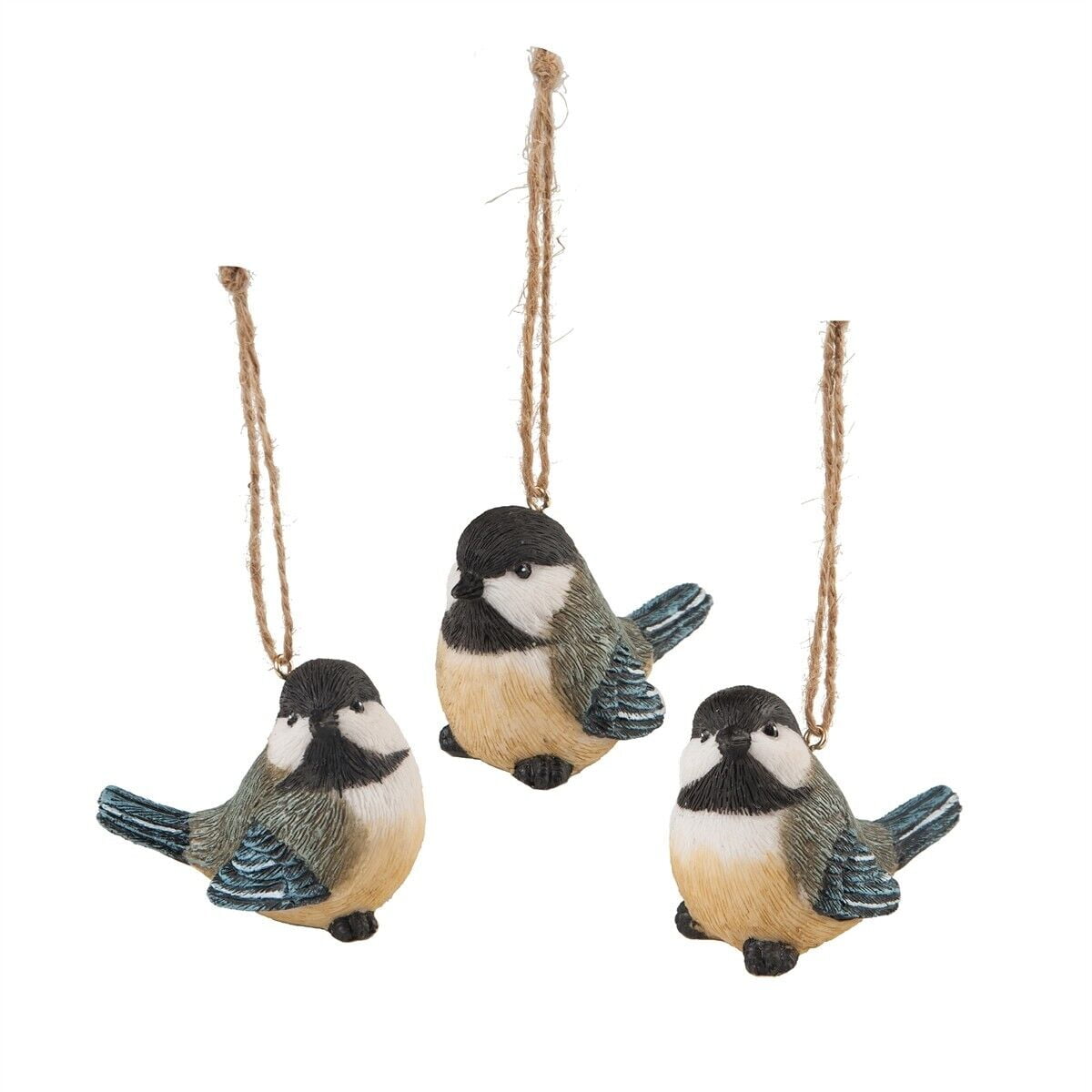 Set of 3 CHICKADEE Songbird Christmas Ornaments by Gallerie II ...