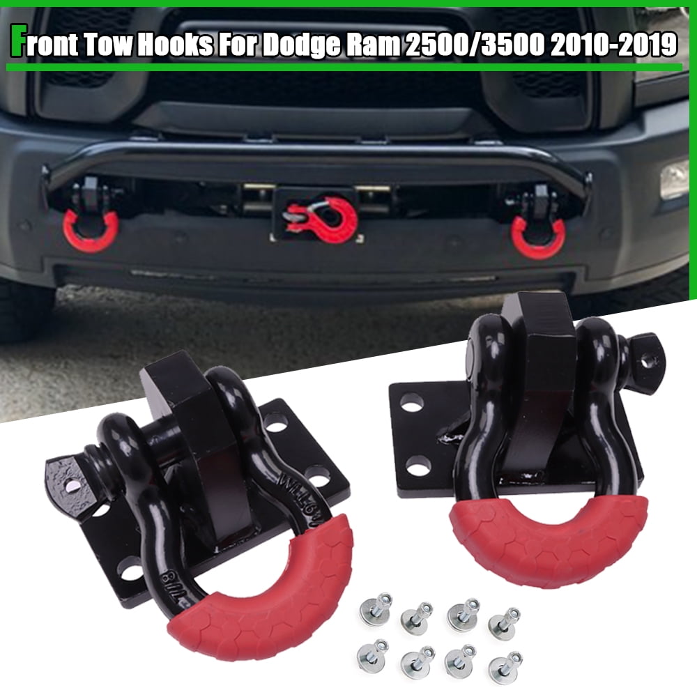 Buy ELITEWILL Upgrade Heavy Duty Front Tow Hooks Fit for Dodge Ram 2500/3500 (2010-2019) Black ...